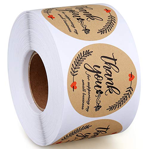 Poxoke Thank You Stickers Small Business Roll 2 Inch 500Count Craft Floral Designed