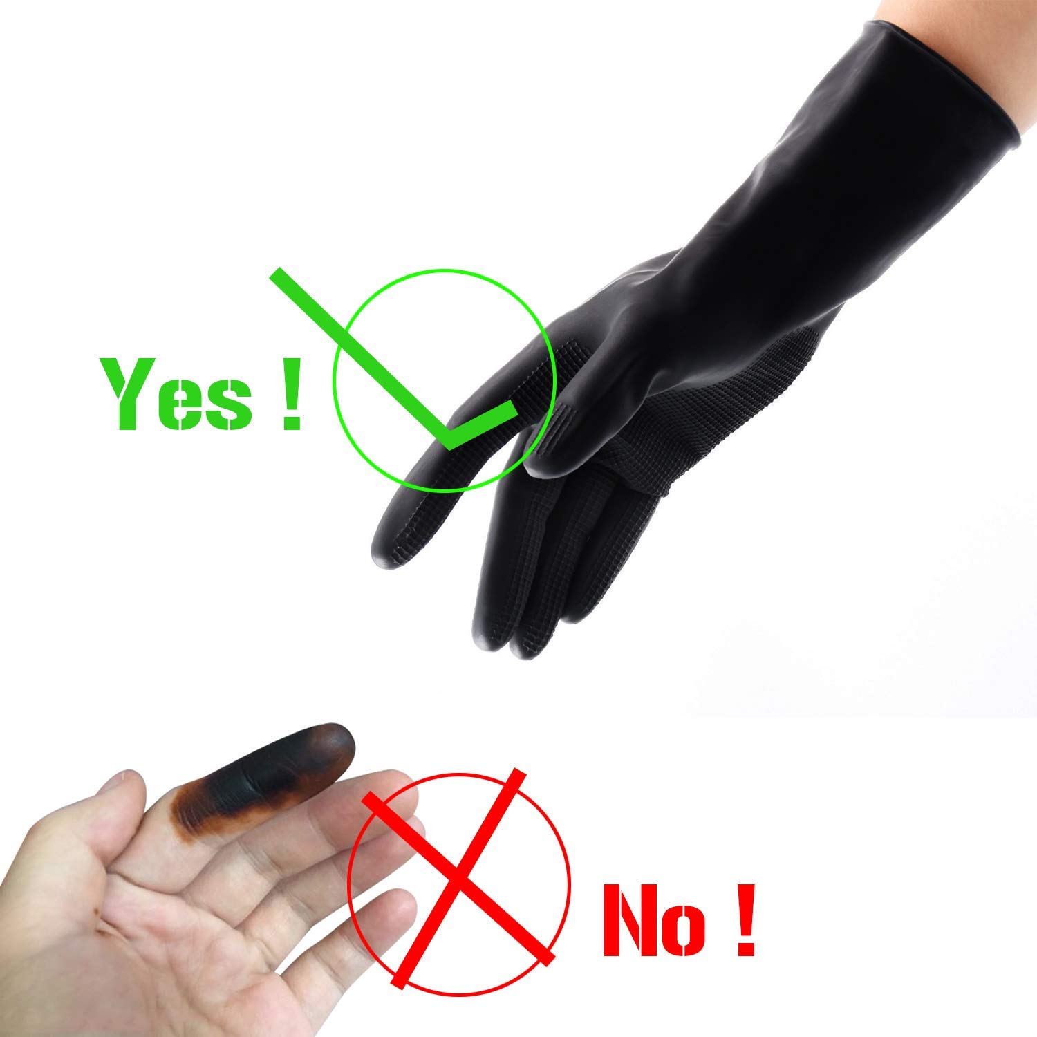 Hair Dye Gloves,Professional Hair Coloring Accessories for Hair Salon Hair Dyeing,2pcs（1 left+1 right）,black