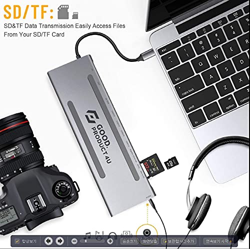 USB C Hub, PowerExpand 11-in-1 with 100W Power Delivery, 4K 60Hz HDMI Port, USB C and 2 USB A Data Ports, Ethernet Port, 3.5mm Audio, Micro SD and SD Card Reader for MacBook Pro Accessories