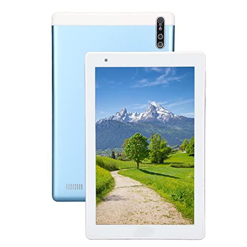 8 inch Tablet, 1920 x 1080 Dual Camera Tablet for Kids 2-5, 8000mAh Dual SIM Dual Standby RAM 4GB ROM 64GB HD Tablet with Three Card Slots, Tablet PC Suitable for 6.0 (Blue)