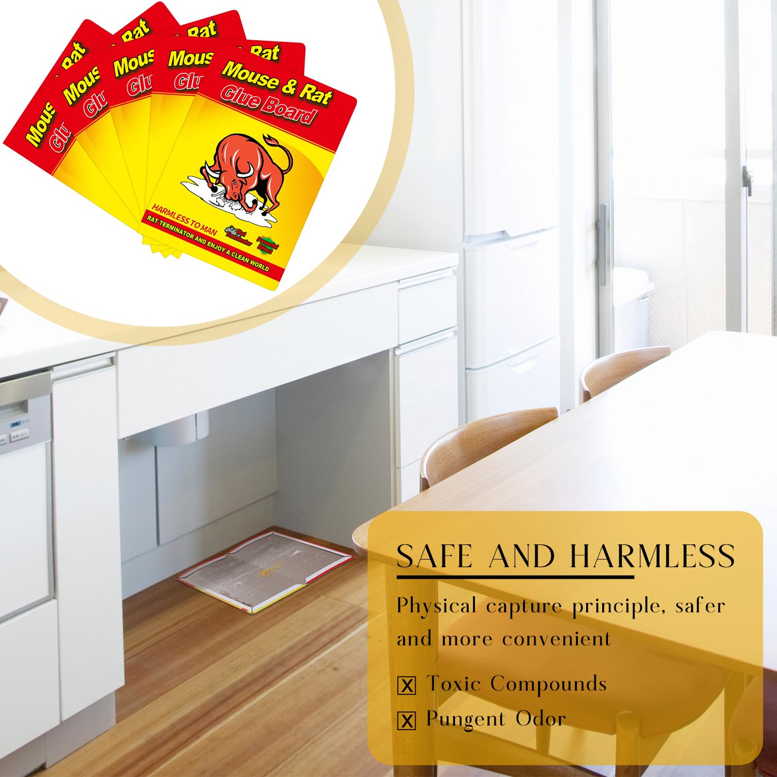 Qualirey 100 Pack Large Mouse Glue Traps with Enhanced Stickiness, 11.8" x 8" Mouse Sticky Pads Foldable Mouse Traps Sticky Pads for House Indoor Outdoor, Easy to Set(Classic Style)