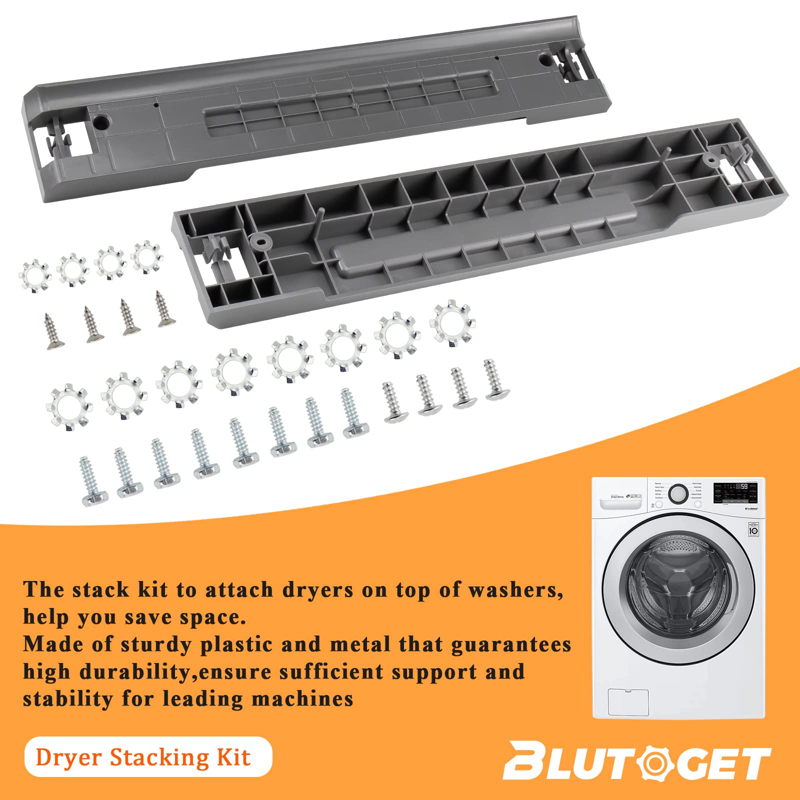 2024 UPGRADED SKK-7A SKK8K Samsung washer dryer stacking kit - Compatible for Samsung 27-Inch Front-Load Washers and Dryers - Samsung laundry stacking kit-Replaces Part SKK-7A, SKK-8K, SK-5A, SK-5AXAA