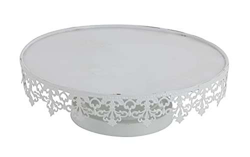 Deco 79 Vintage Metal Round Cake Stand, Set of 3 13", 10", 9"W, White