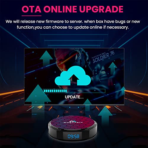 Android 12 TV Box 4G RAM 32G ROM Android TV Box H618 with Dual WiFi6 2.4G/5.8G, BT 5.0+ Quad-Core 64 Bits 4K UHD H.265 Ethernet LAN 3D TV Box
