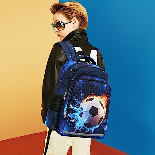 CAMTOP School Backpack for kids, Boys Soccer Backpacks with Lunch Box Football BookBag Set for Kindergarten Elementary (Age 3-10)