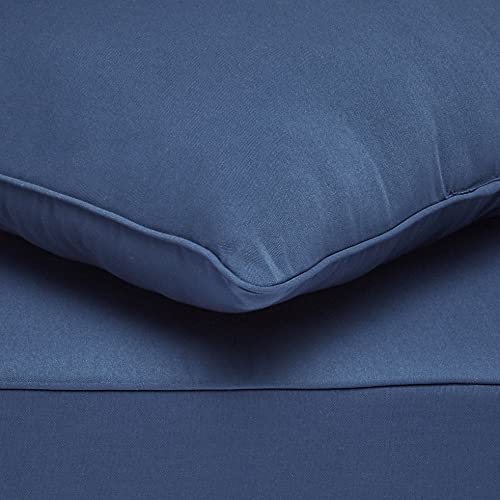 Amazon Basics Deep Seat Outdoor Patio Seat and Back Cushion Set 25 x 25 x 5 inches and 28 x 22 x 5 Inches, Insignia Blue