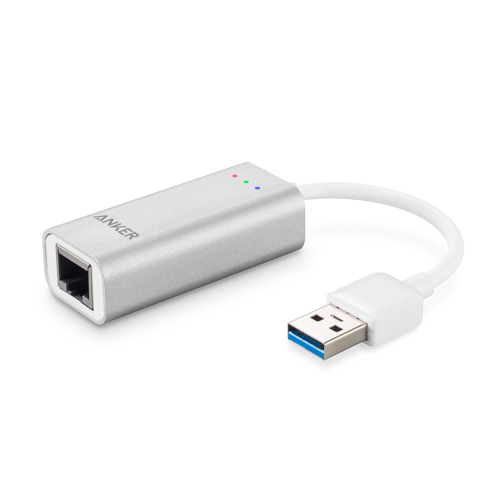Anker USB 3.0 to Ethernet Adapter, USB 3.0 to Gigabit Ethernet Adapter, Aluminum Portable USB-A Adapter, Compatible with MacBook Pro 2015, MacBook Air 2017, and More