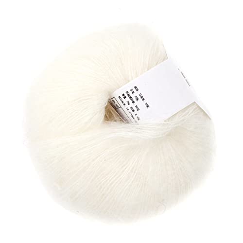 Angora Wool Yarn, Popular Soft Mohair Pashm Knit Angora Long Wool Yarn Hot More Colors(White)