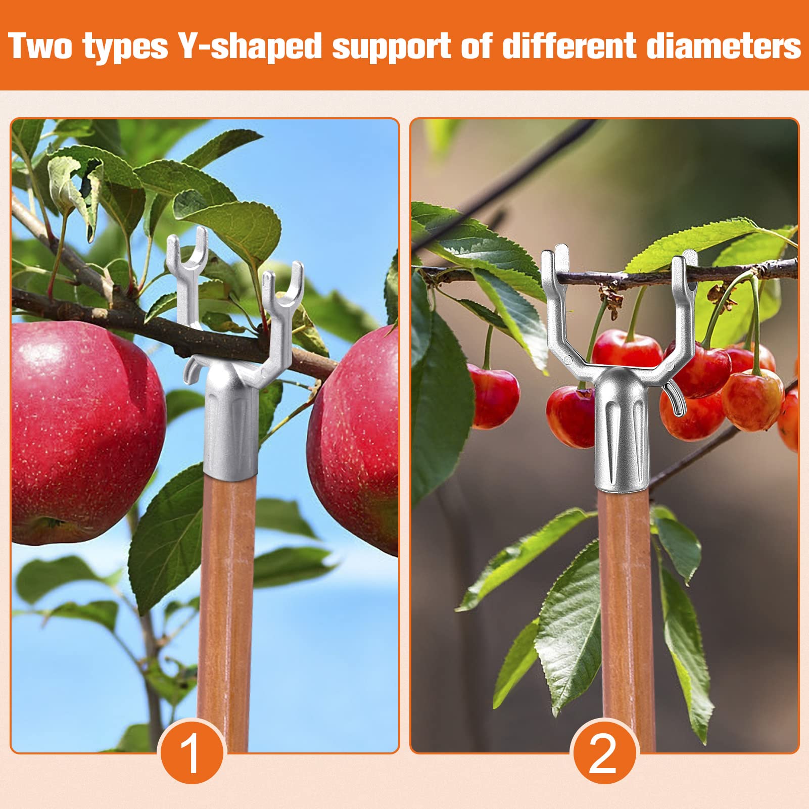 8 Pcs Metal Tree Branch Support for Leaning Tree, Tree Stakes and Support Crutch for Propping Up Fruited for Vineyards Ornamental Gardens Orchards fit 0.75 Inch Round Pipe