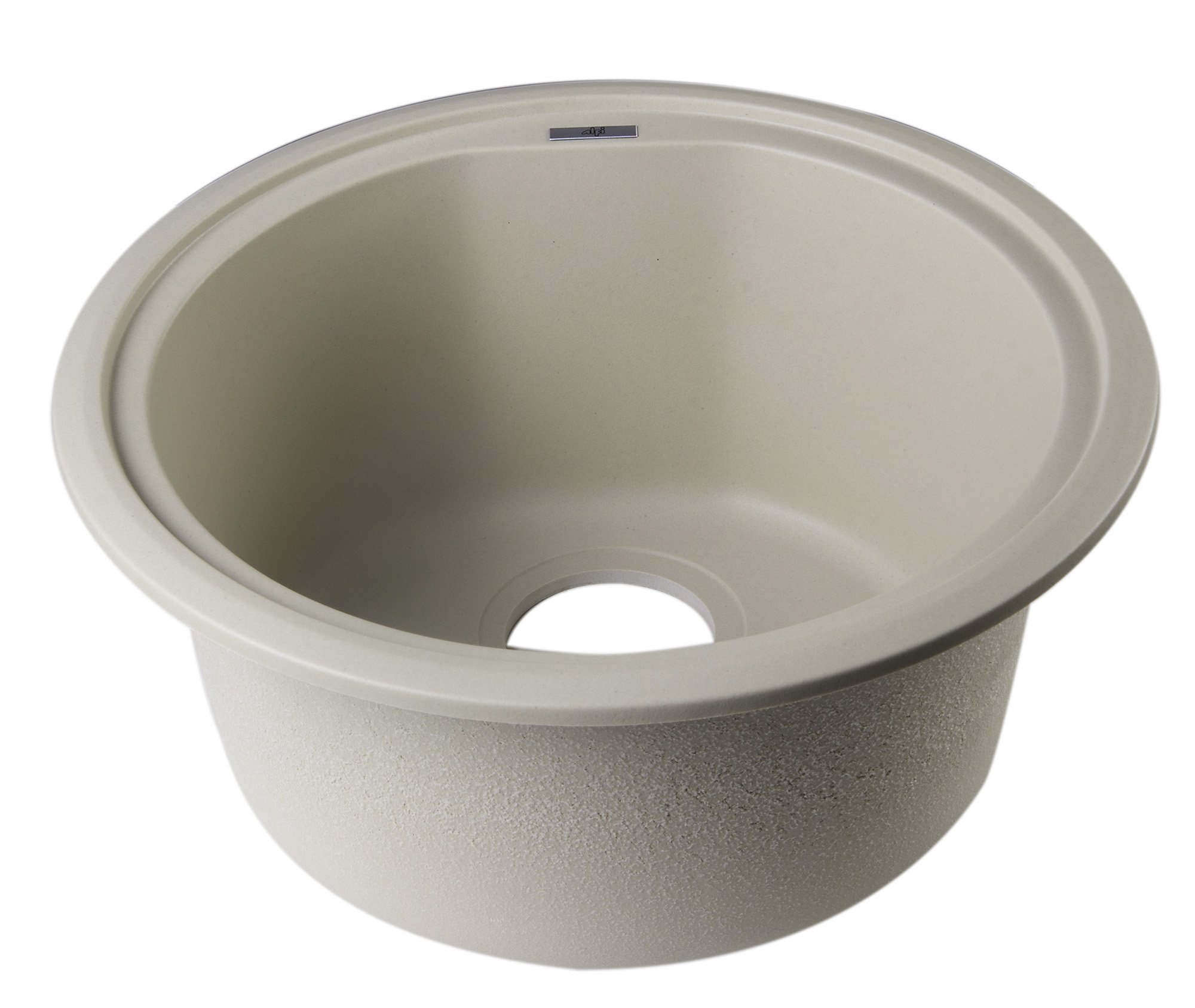ALFI brand AB1717DI-B Drop-In Round Granite Composite Kitchen Prep Sink, 17", Biscuit
