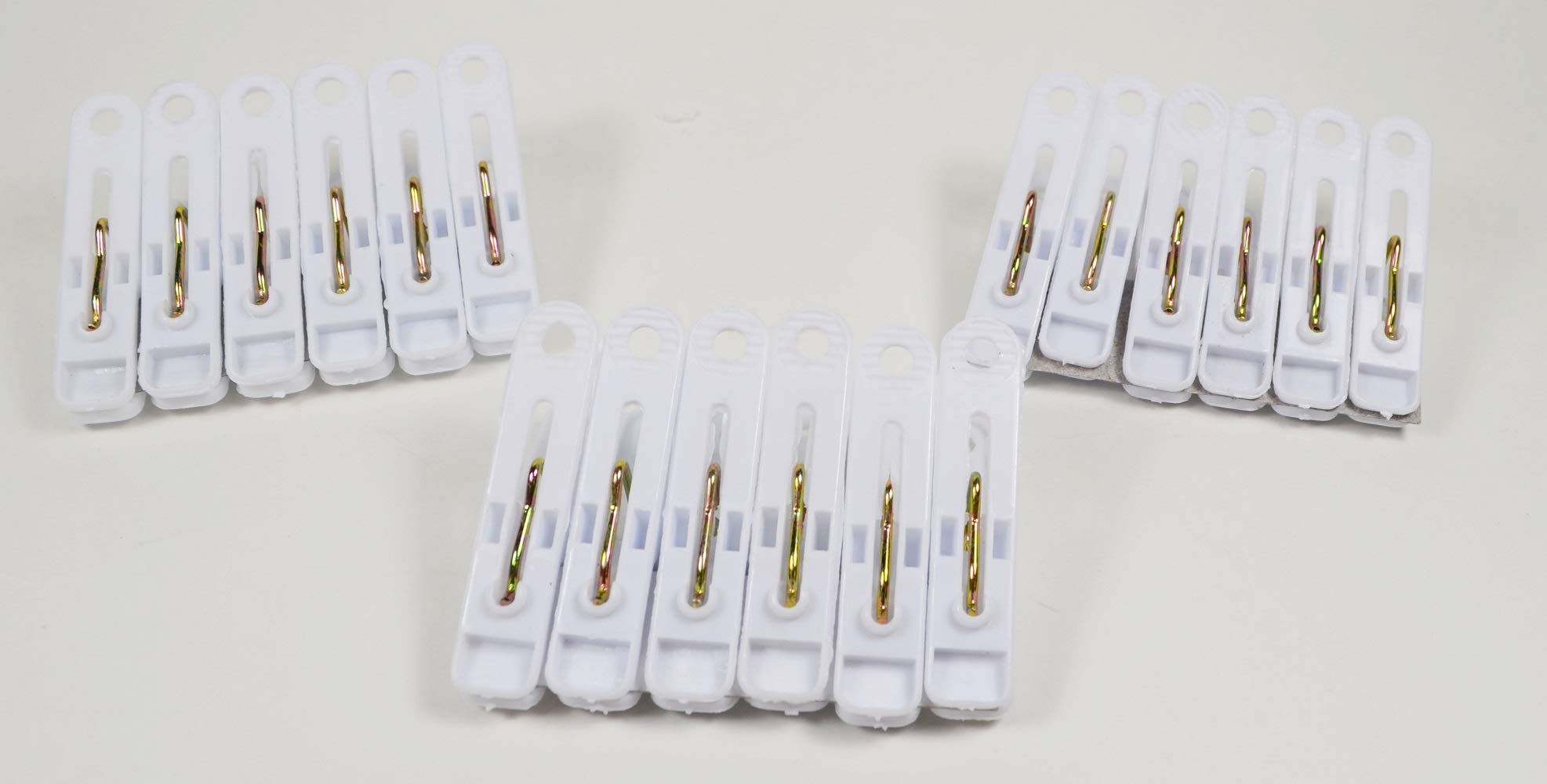 White Plastic Laundry Clothes Pins Home Aide Set of 36