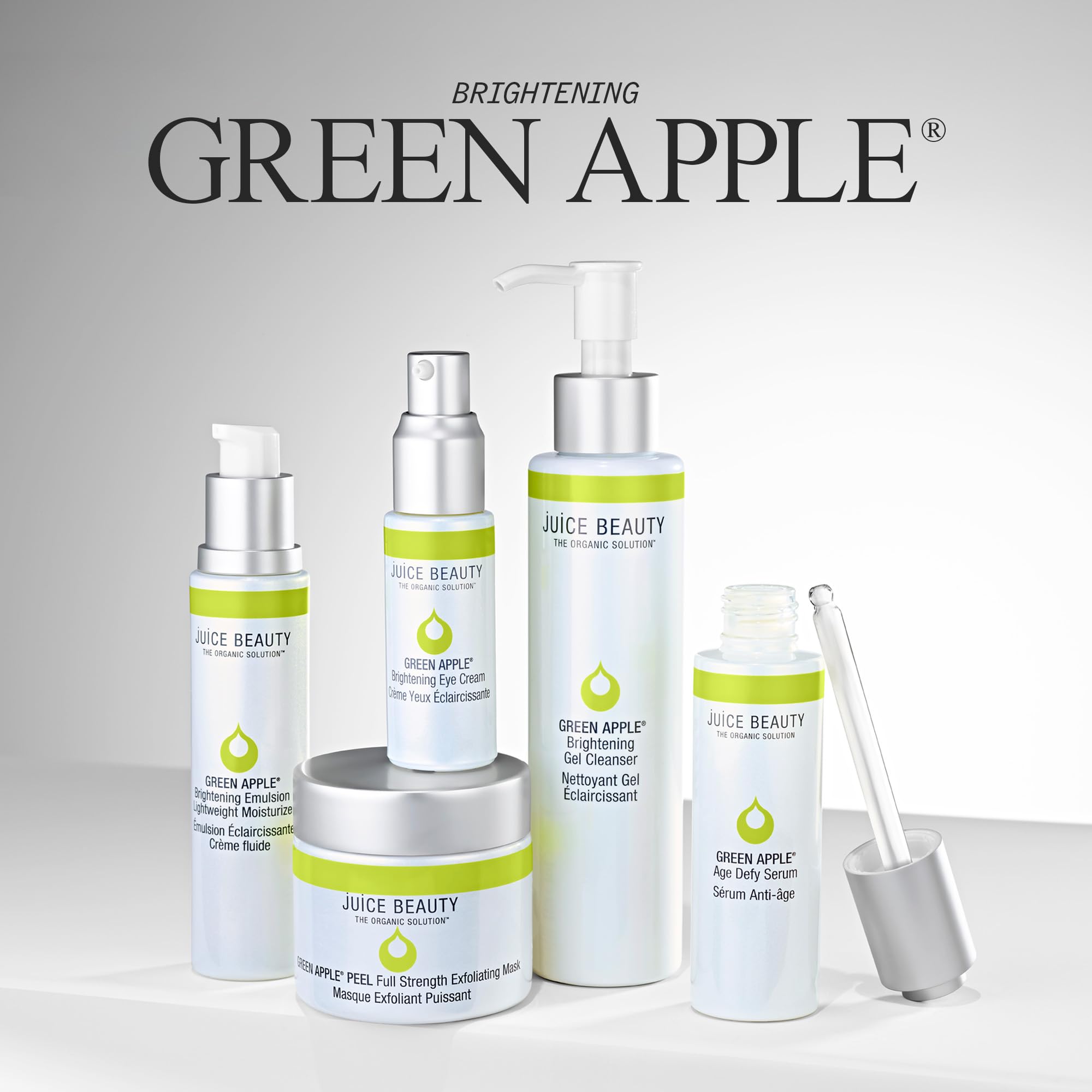 Juice Beauty Green Apple Brightening Gel Cleanser - 133 mL - Exfoliates + Visibly Refines Skin - Vegan, Cruelty Free
