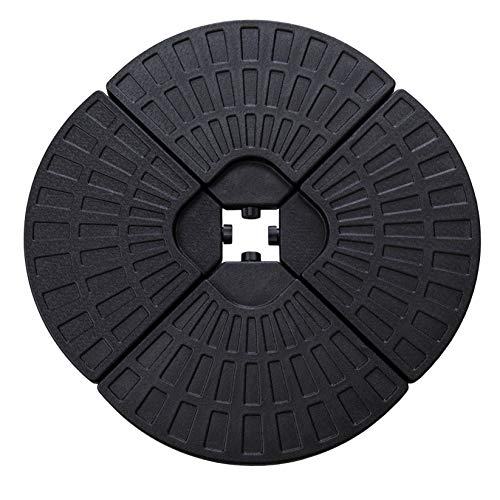 Amazon Basics HDPE Round Fan-Shaped Hanging Umbrella Base for Patio β Black