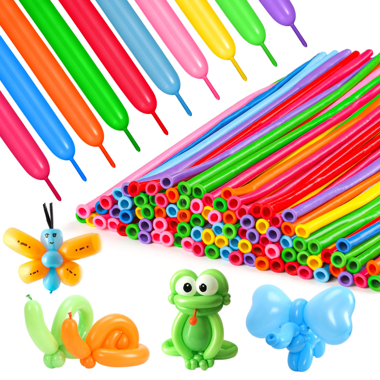 260 Long Balloons 100pcs Twisting Balloons 10 Assorted Colors for Animals Model Birthday Wedding Party Decorations
