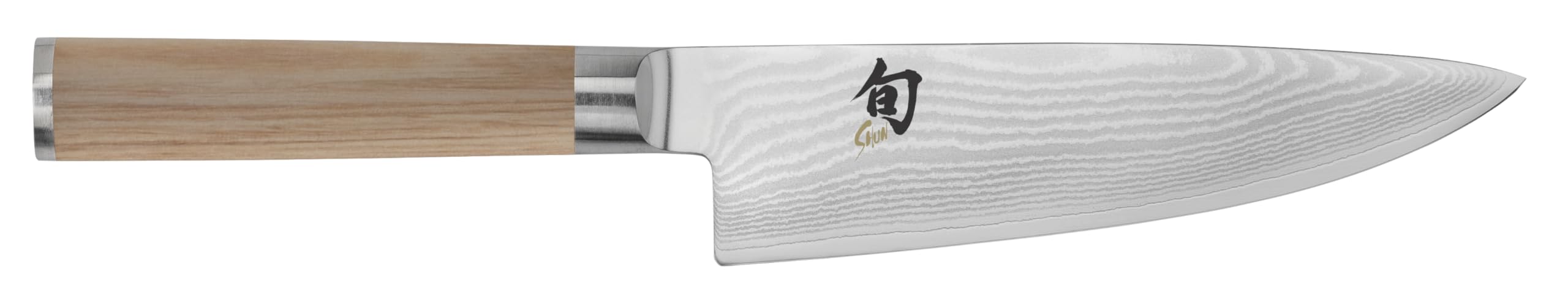 Shun Classic Blonde 6" Chef's Knife, Handcrafted Japanese Kitchen Knife for Professional and Home Chefs, VG-MAX Core with Damascus Stainless Steel Cladding, Pakkawood Handle