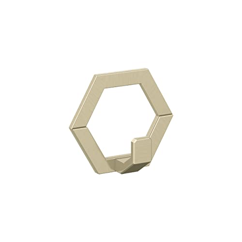 Amerock HBX37015BBZ | Prismo Single Prong Decorative Wall Hook | Golden Champagne Hook for Coats, Hats, Backpacks, Bags | Hooks for Bathroom, Bedroom, Closet, Entryway, Laundry Room, Office