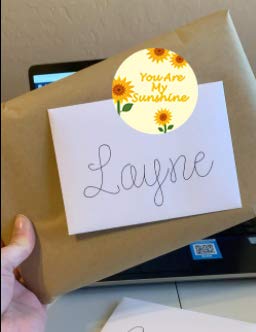 Top label Sunflower Happy Mail Stickers,1.5 h Thank You Shipping Label for Packing,Envelope Seals,Perfect for Small Business,Boutiques,500 Pcs Per Pack, Cler,bright