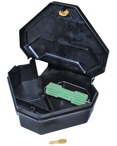 JT EATON 904 Gold Key Rat Depot Plastic Heavy Duty Tamper Resistant Bait Station with Solid Lid, 11-3/8" Length x 10-1/4" Width x 3-1/2" Height (Case of 6)