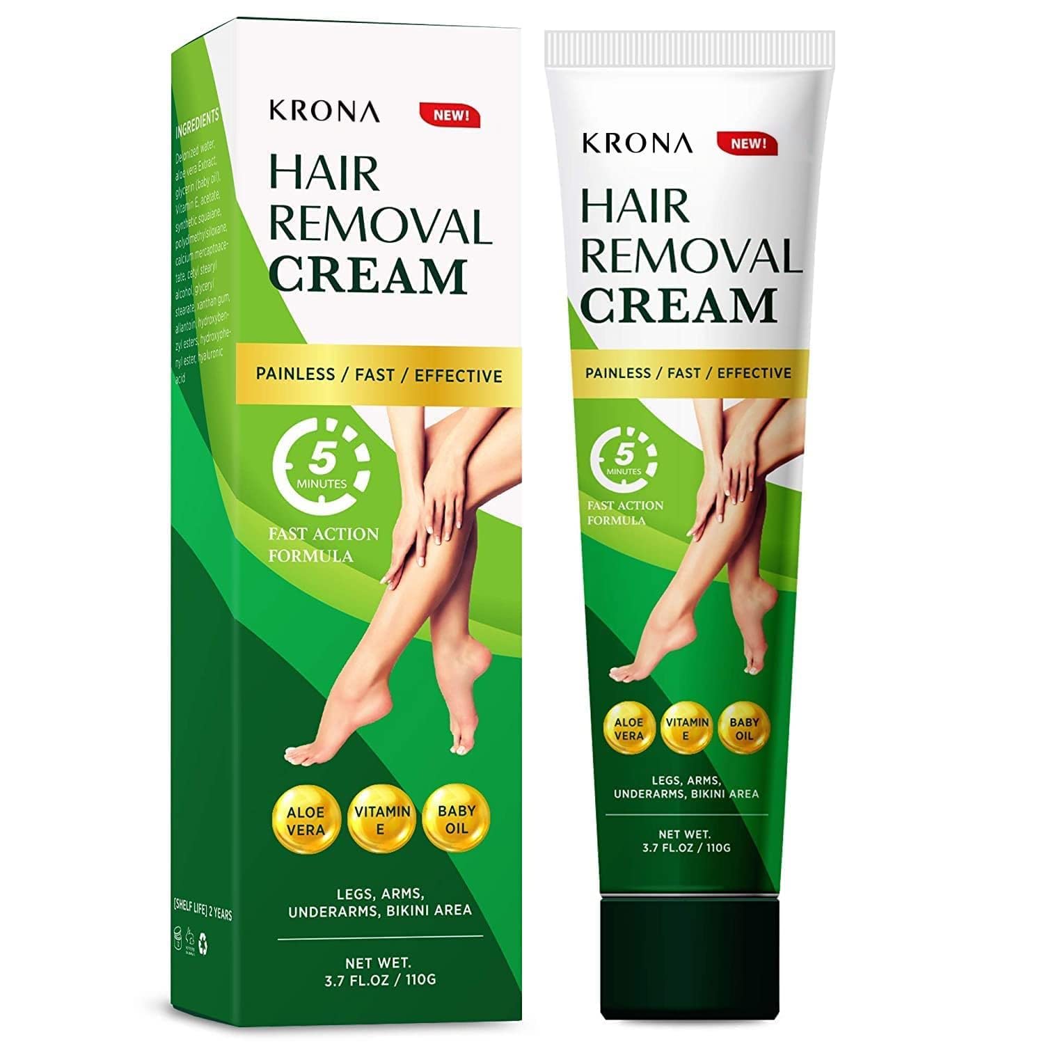REJOPES Hair Removal Cream - Painless Flawless Depilatory Cream, Gentle & Soothing for Women and Men, 110g