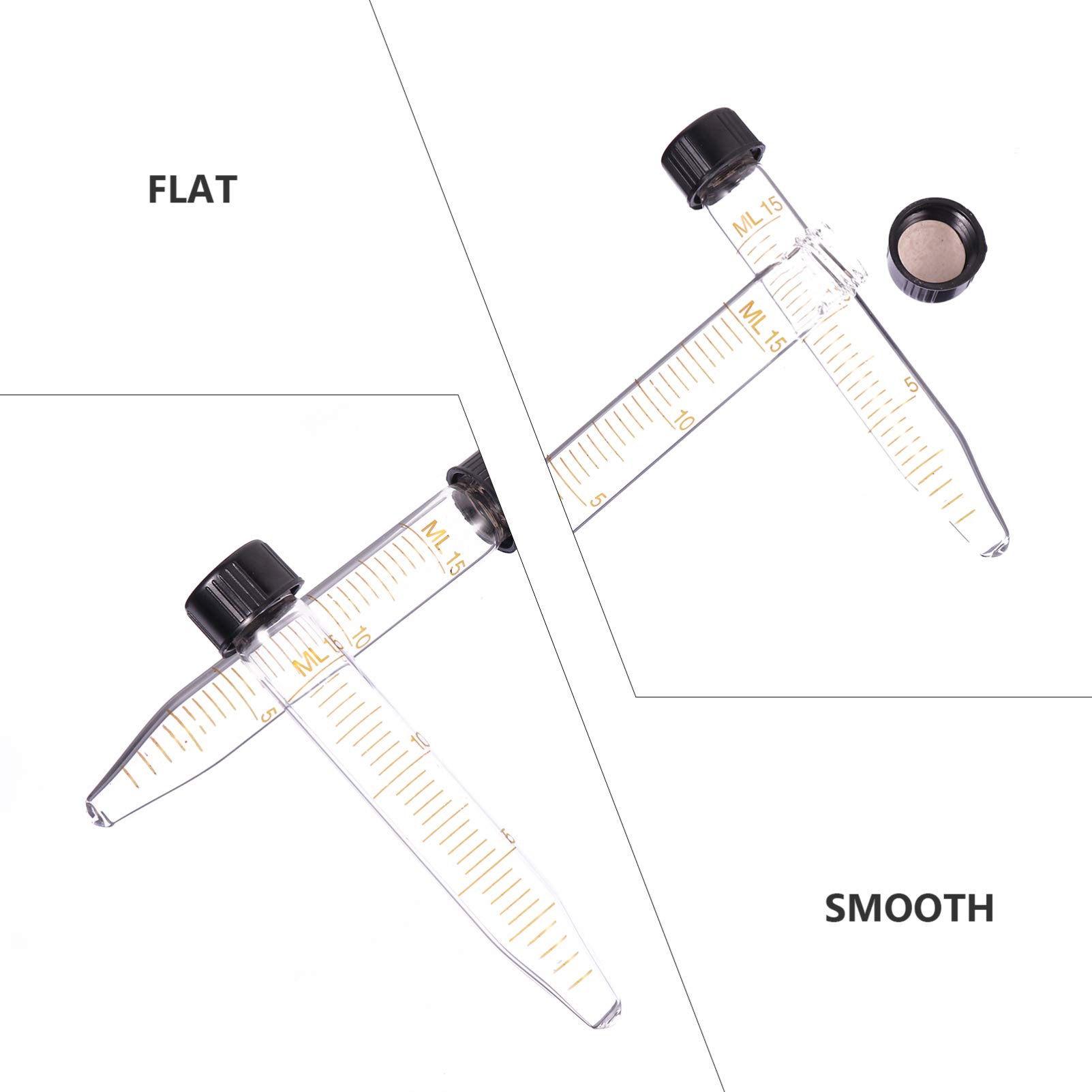 ULTECHNOVO 10pcs Conical Centrifuge Tubes 15ml Glass Test Tubes with Screw Cap for Laboratory Non - pyrogenic DNase/RNase - Free Human DNA - Free