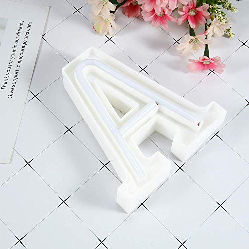 Newly Upgrade LED Neon Letter Lights Marquee Alphabet Light Up Letters with Remote Control,USB/Battery Powered Light Up Letters for Home Decoration Colourful (RC-Y)…