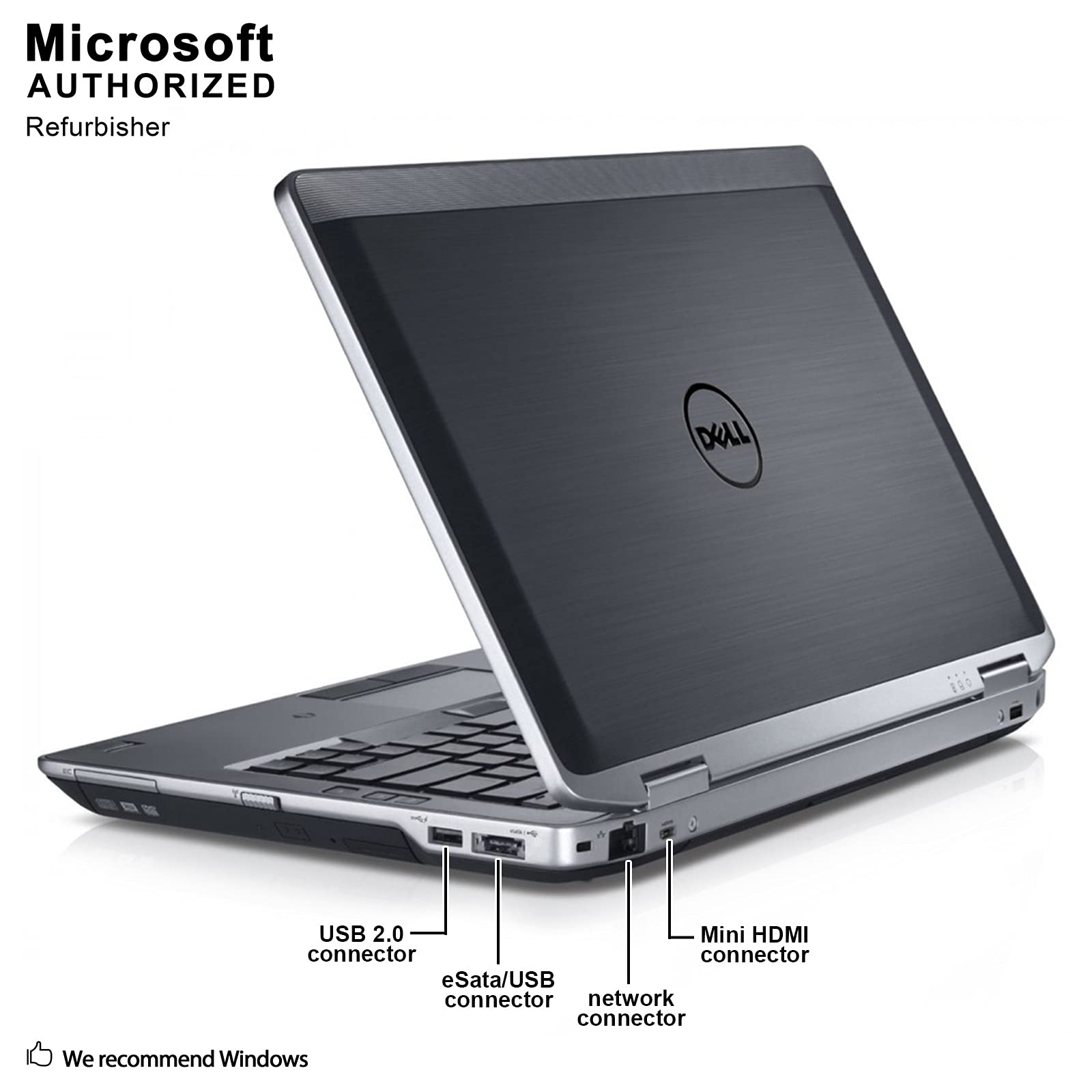 Dell Latitude E6320 13.3 Inch Laptop , Intel Core i7 2620M up to 3.4GHz, 8G DDR3, 500G, DVD, WiFi, VGA, Mini HDMI, Windows 10 64 Bit-Multi-Language, English / Spanish / French(CI7)(Renewed)