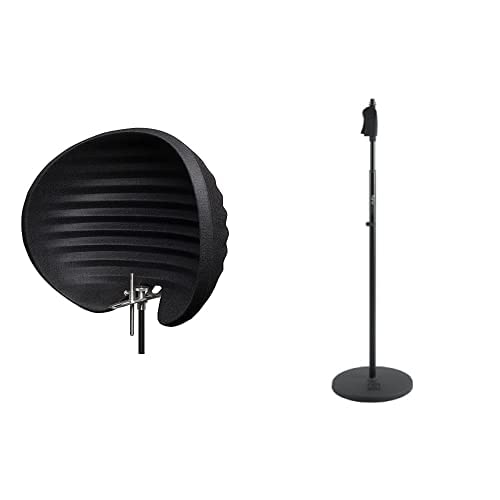 Aston Microphones Halo Portable Microphone Reflection Filter + Gator Frameworks Microphone Stand with 12" Weighted Base (GFW-MIC-1201)