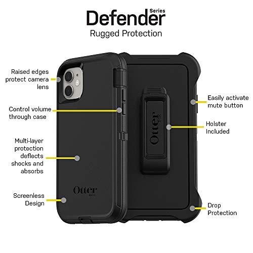 OtterBox iPhone 11 Defender Series Case - RT BLAZE EDGE (BLAZE ORANGE/BLACK/RT EDGE GRAPHIC), rugged & durable, with port protection, includes holster clip kickstand, Camo