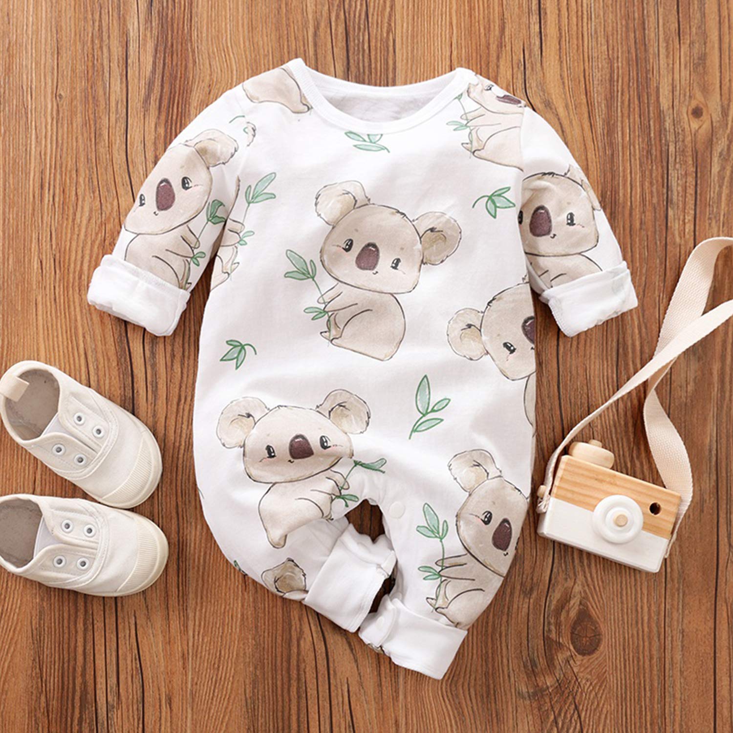 YFYBaby Cute Unisex Baby Boys Girls Romper Long Sleeve Koala Printing Newborn Infant Jumpsuit One Piece