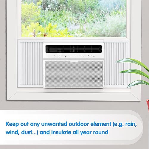Air Jade Window Air Conditioner Side Panels with Frame, Window AC Side Panel Set for 5,000 Btu Units, Room Air Conditioner Accordion Filler Curtain Replacement Kit
