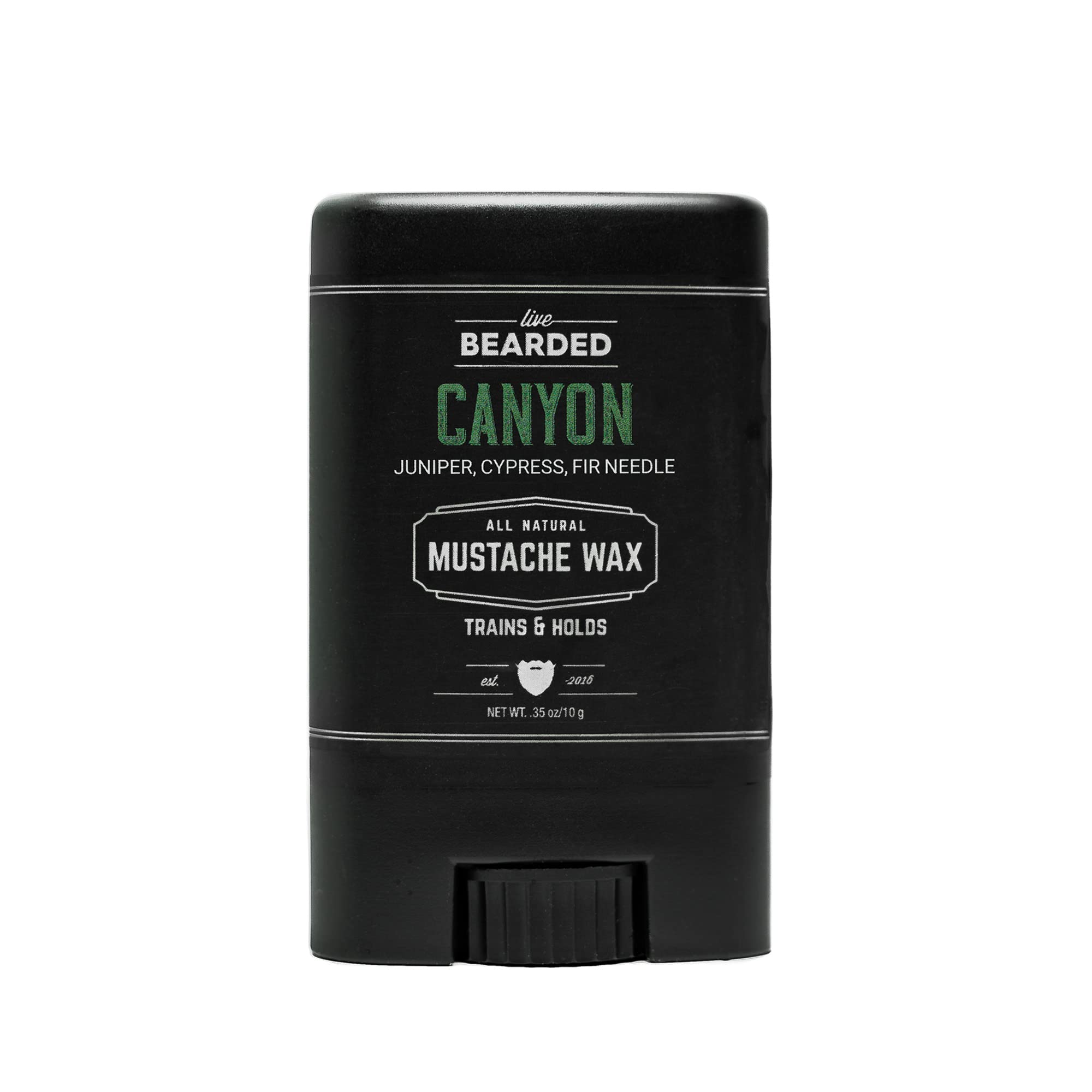 Live Bearded Mustache Wax Stick, 0.35 oz - Made in the USA with All-Natural Ingredients - Medium Hold Stache and Beard Styling for Men | Canyon Scent - Juniper, Cypress, Fir Needle
