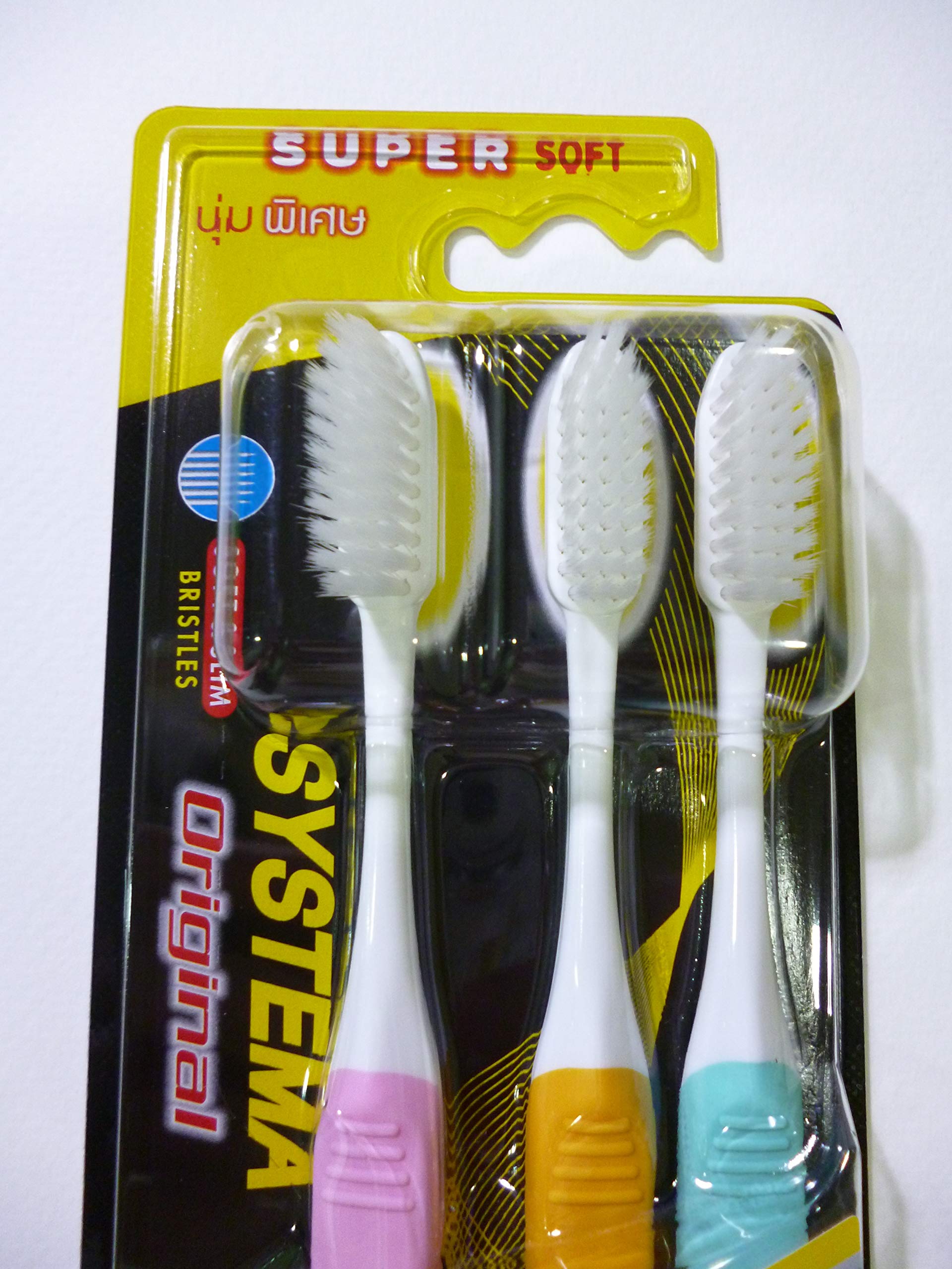 Systema Original Super Soft & Slim Bristles Toothbrushes Family Pack (Pakc of 3)
