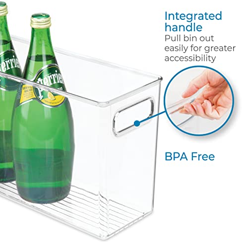 iDesign Plastic Stackable Kitchen Organizer Bin with Easy to Grip Integrated Handles for Kitchen, Fridge, Freezer, Pantry and Cabinet Organization, The Linus Collection β 12" x 5" x 7.75", Clear