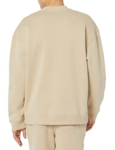 Amazon Essentials Men's Oversized-Fit Crewneck Sweatshirt (Available in Big & Tall), Tan, Large