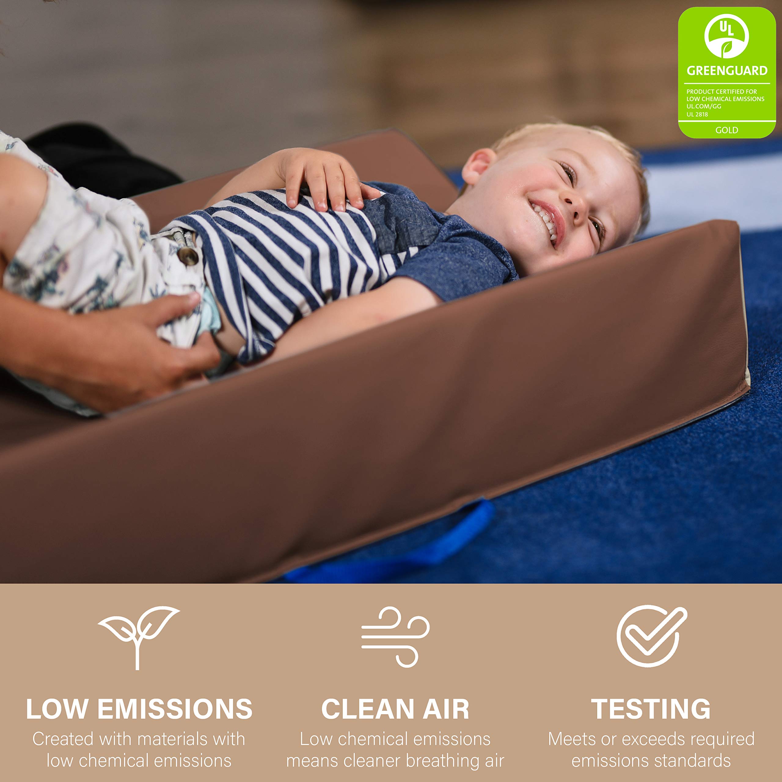 Factory Direct Partners 10421-CHSD SoftScape Ultra-Soft Daycare Baby and Infant Contoured Changing Pad, Non-Slip Bottom, Built-in Handle Easy to Transport Travel - Chocolate/Sand