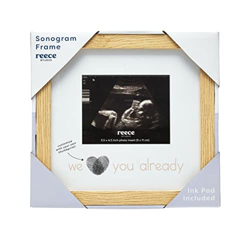 Reece Studio Thumbprint Sonogram Picture Frame, Gender Neutral Baby Keepsake Frame, Family Keepsake, With Included Ink Pad For Mom And Dad's Thumbprints