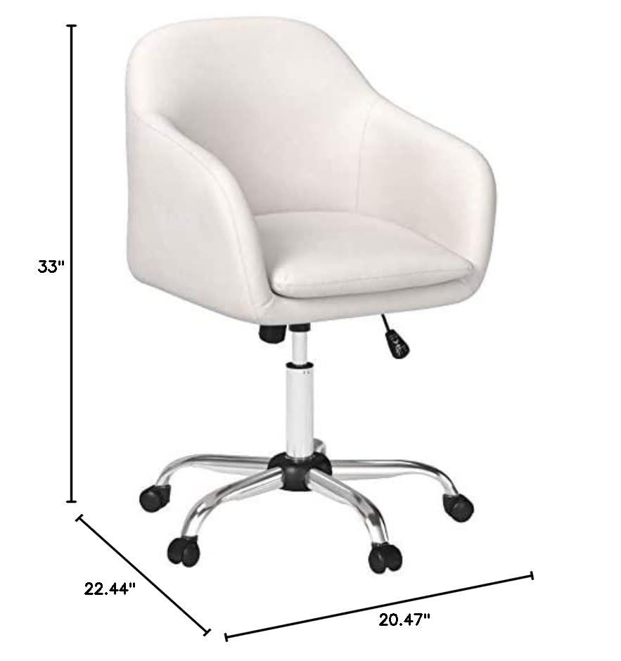IDS Online Faux Leather Office Desk Swivel Chair, White