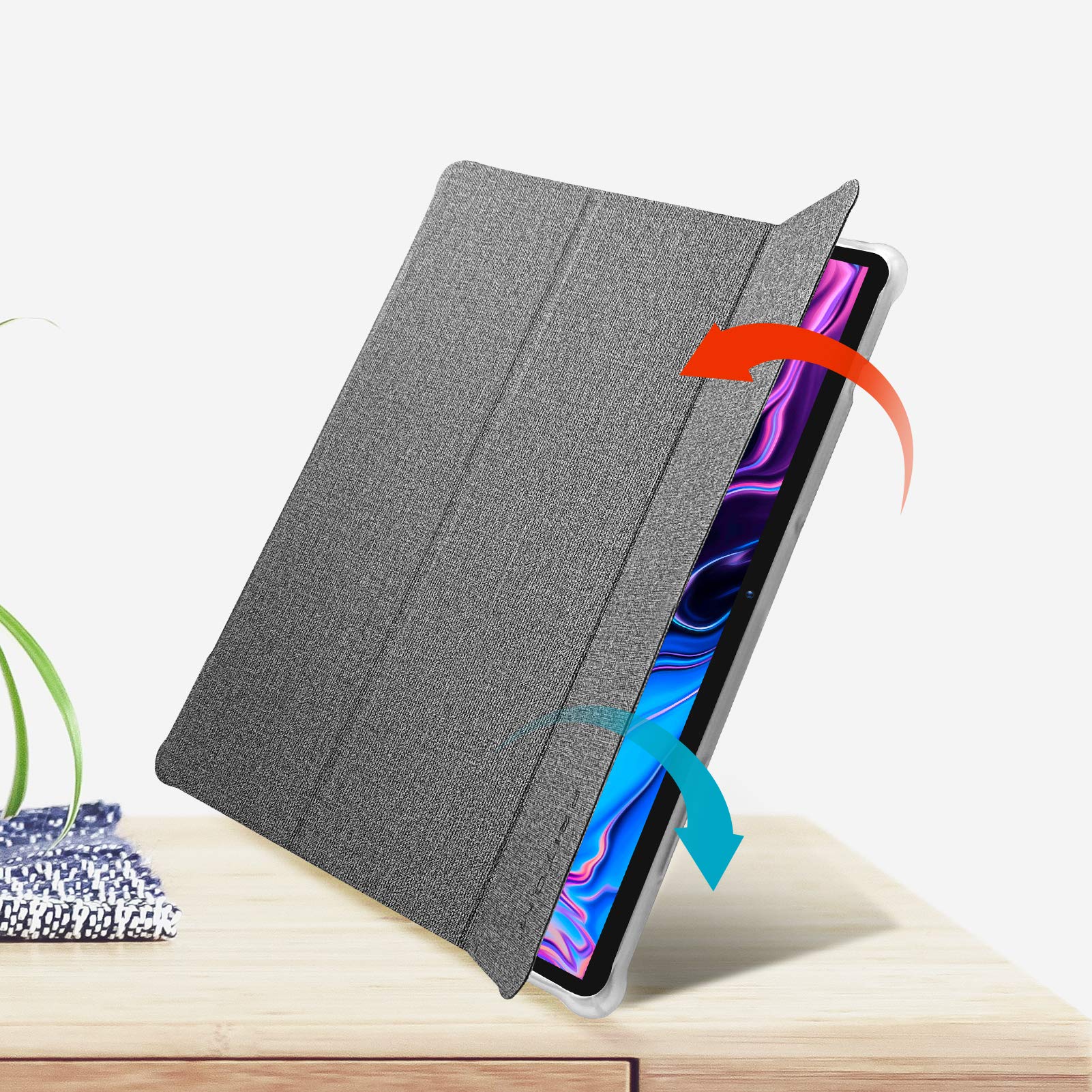 Pritom 10 inch Tablet Cover Case Compatible with Pritom Touch 10 or M10(3G Tablet 10 inch - Fixed Viewing Angle, Stand Folio and All-Round Protection