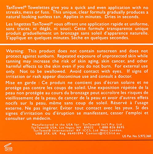 TanTowel Full Body Tan Towelettes - 5 Pack, Dark, 0.5 Fl Oz (Pack of 5)