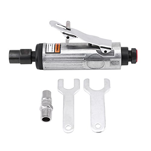 Air Die Grinder, 1/4Inch Pneumatic Air Die Grinder Grinding Kit 90 Degree Polishing Engraving Tool 90PSI for Grinding,Trimming and Shaping