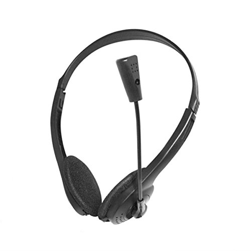 3.5mm Stereo Headset with Headphones and Noise Cancelling Microphone, Great for Pcs, Tablets, and Cell Phones in The Office, Classroom or Home