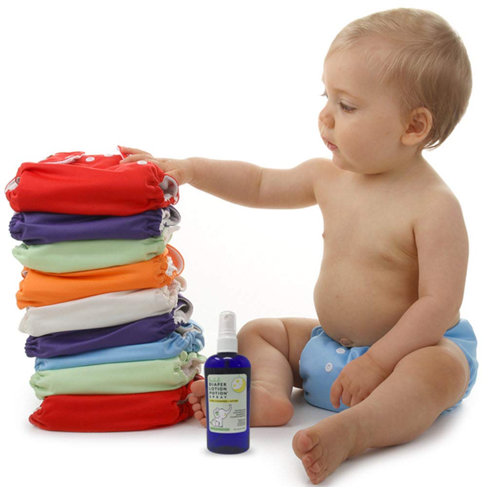 Diaper Lotion Potion, All Natural Diaper Rash Guard for Your Baby's Bottom - Healing and Soothing 2-in-1 Herbal Cleanser and Lotion - Moisturizes and Protects (4 Ounce Spray)