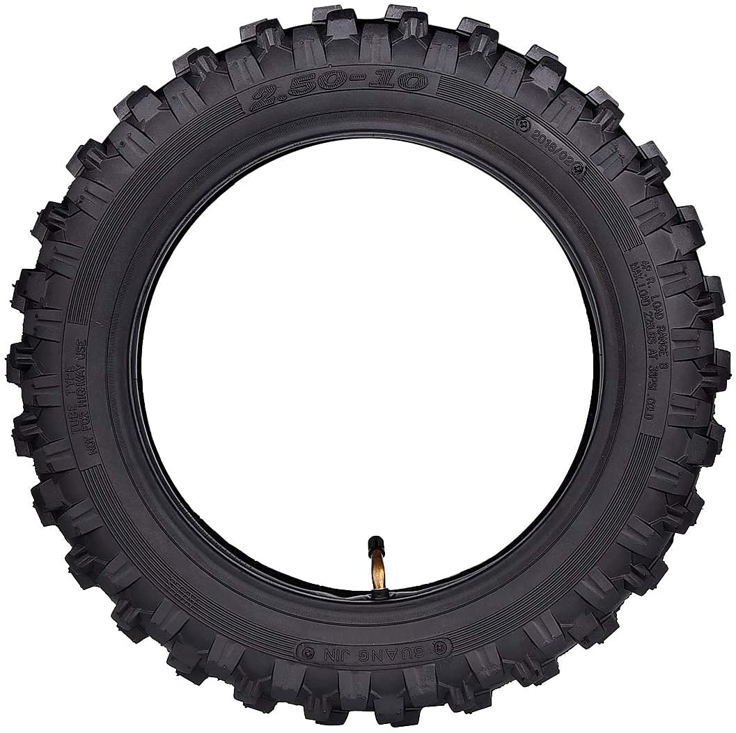 2.50x10 Tires 4 PR 33L& 2.5-10 Inner Tubes Replace 10 in Rim Off Road Motorcycle Dirt Bike PW50