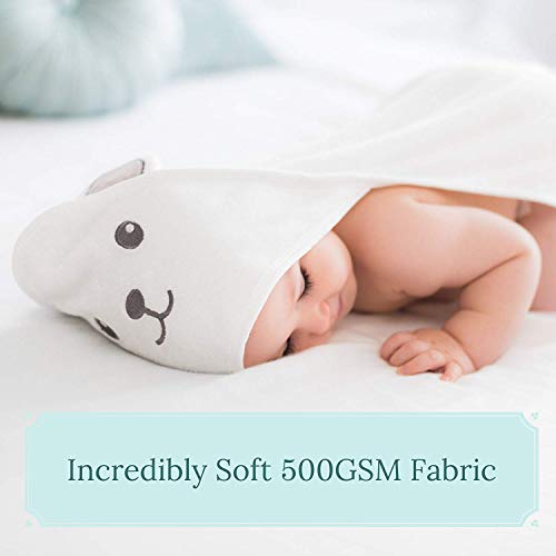 HIPHOP PANDA Baby Animal Face Robe Viscose Derived From Bamboo for 0-9 Months - 2 Layer Softest Baby Bath Hooded Robe, Bear