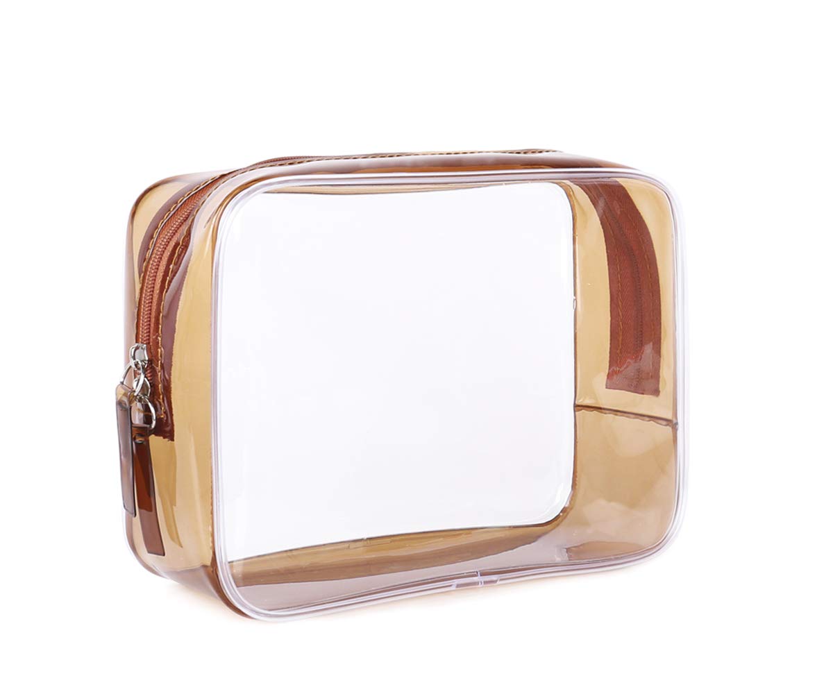 SOMIER 4 Size/Pack PVC Waterproof Clear Toiletry Bag, Portable Travel Cosmetic Makeup Bag, TSA Approved Zippered Carry on Pouch Organizer for Vacation Bathroom