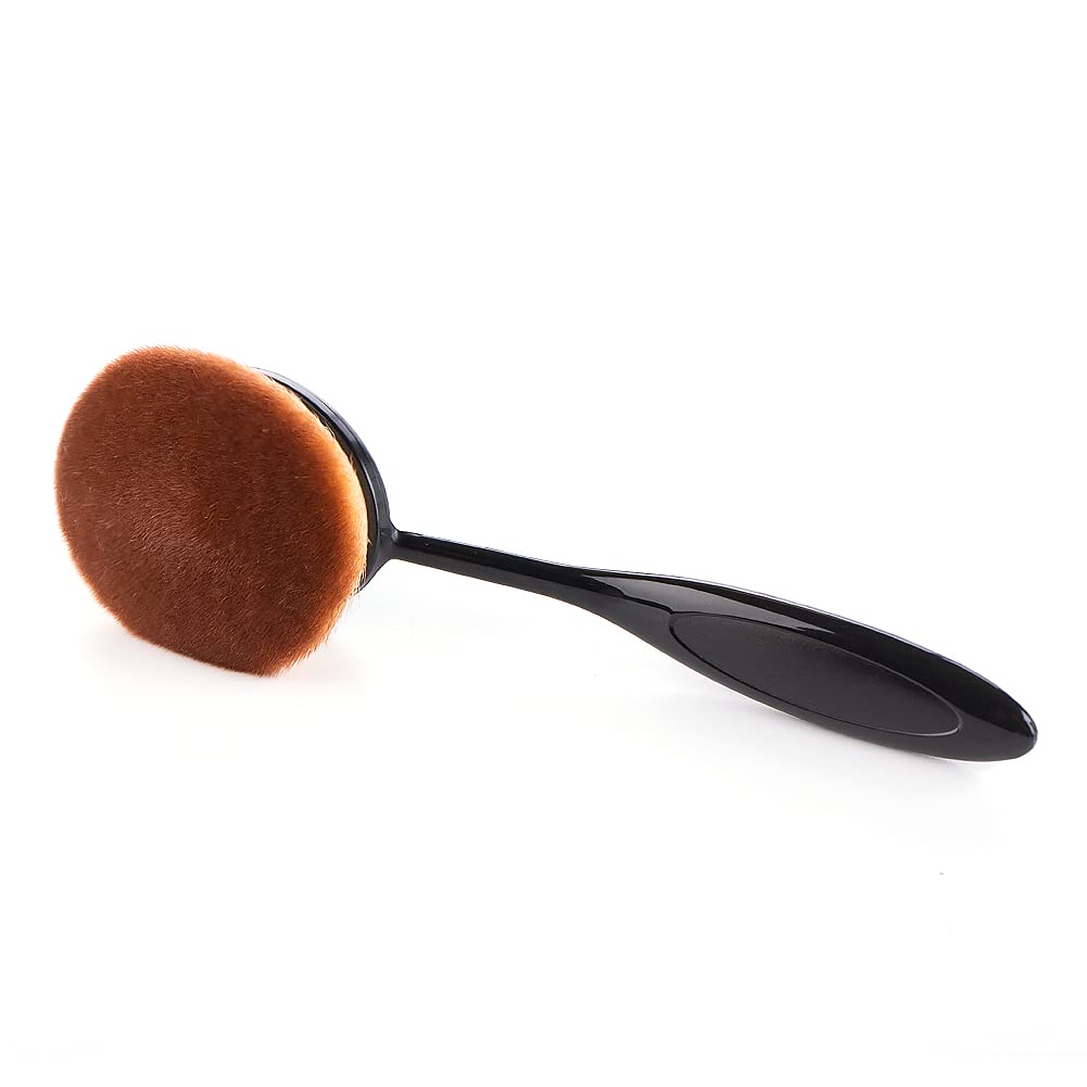 Yoseng Oval Foundation Brush Large Toothbrush makeup brushes Fast Flawless Application Liquid Cream Powder Foundation Sunscreen(All Black)