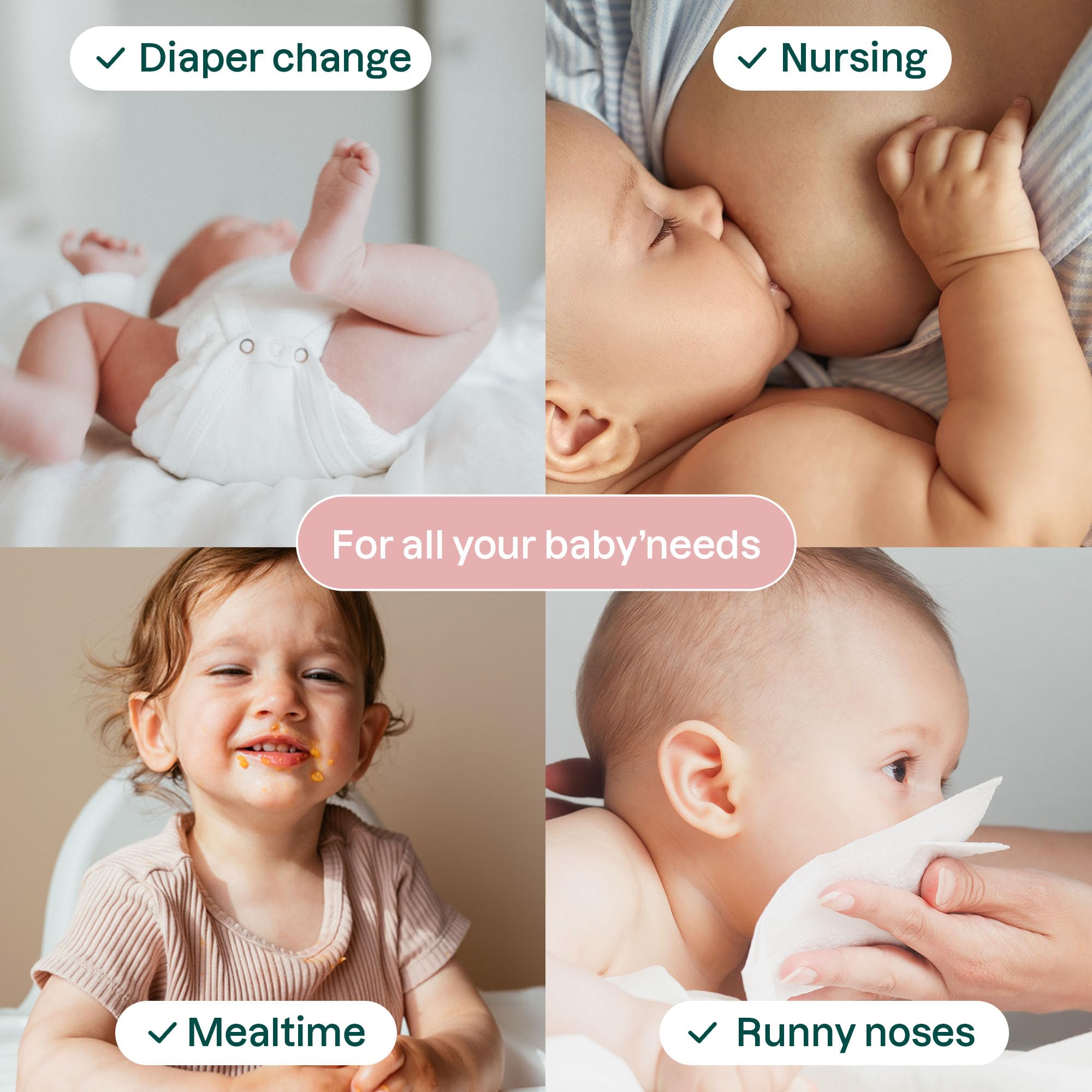 ATTITUDE Biodegradable Baby Wipes, Plant Based Unscented Diaper Wipes for Babies and Newborn, Dermatologically Tested, Vegan, 72 Count (Pack of 3)