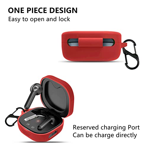 Ankersaila Case Compatible with SOUNDPEATS TrueAir2,Soft Silicone Shockproof Anti-Scratch Protective Cover (Red)