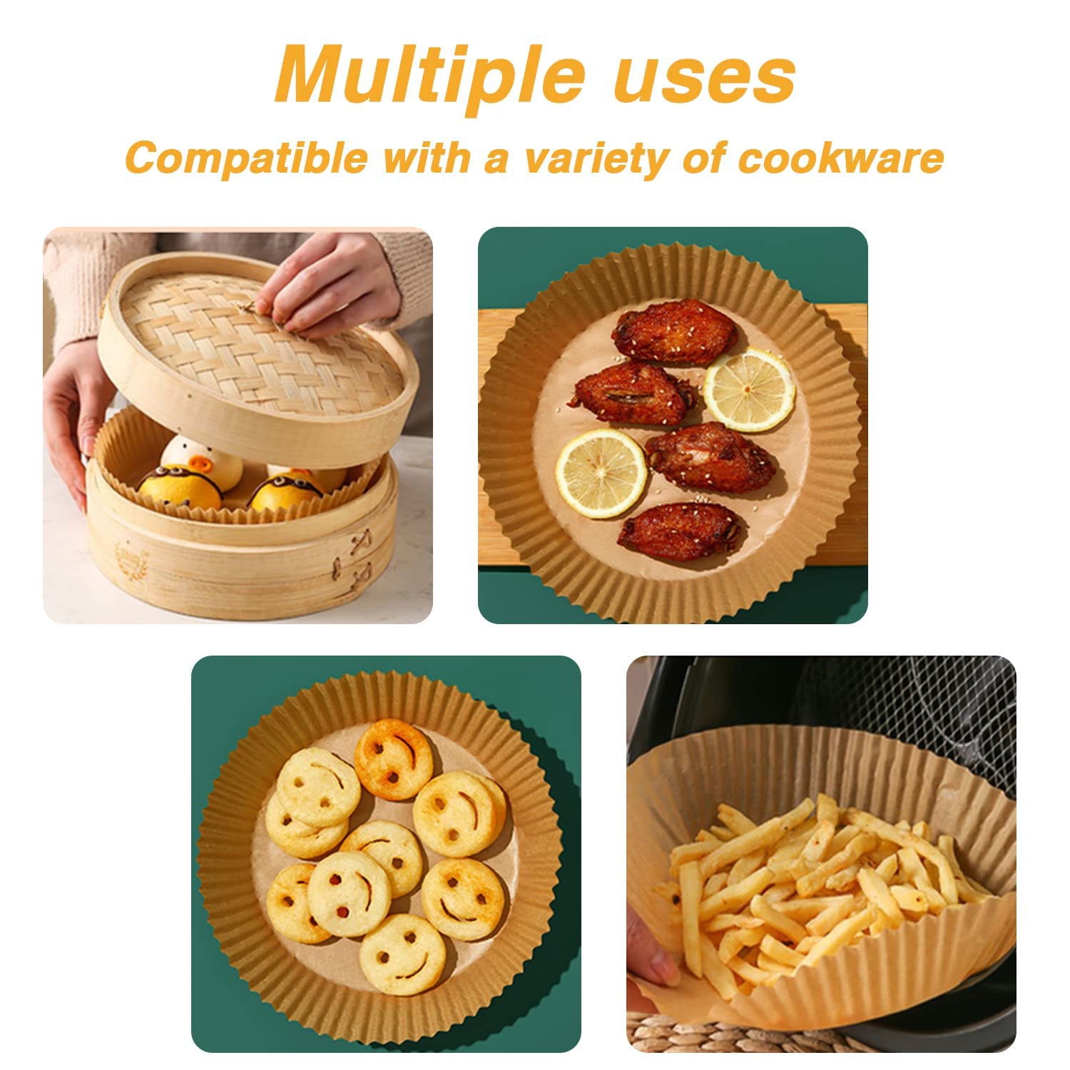 Air Fryer Paper Disposable Liner Parchment Liners Waterproof Oil-Proof Non-Stick Airfryer Baking Paper Microwave Oven