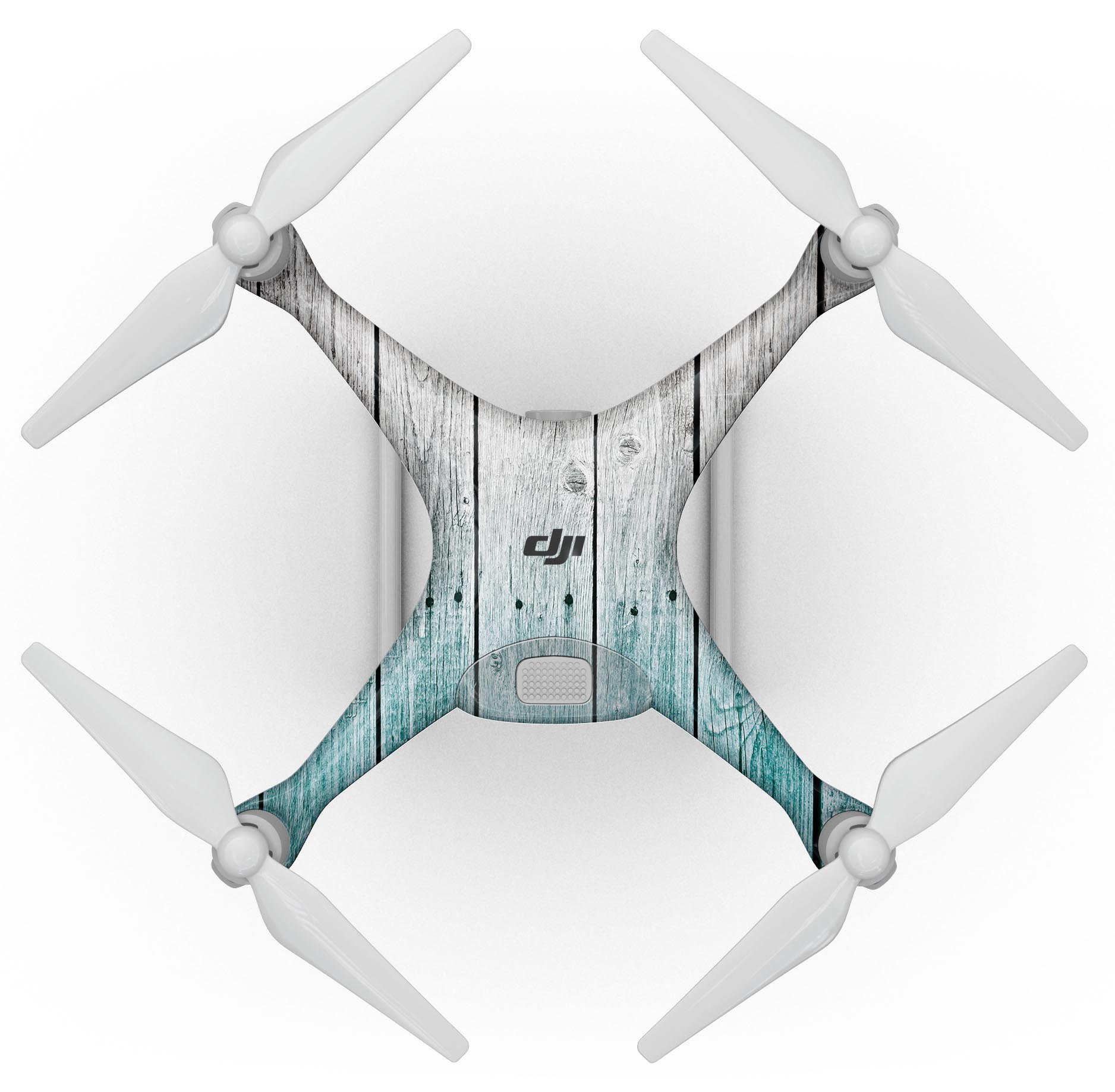 Design Skinz Design Skinz Trendy Teal to White Aged Wood Planks Full-Body Wrap Decal Skin-Kit Compatible with The Drone DJI Spark